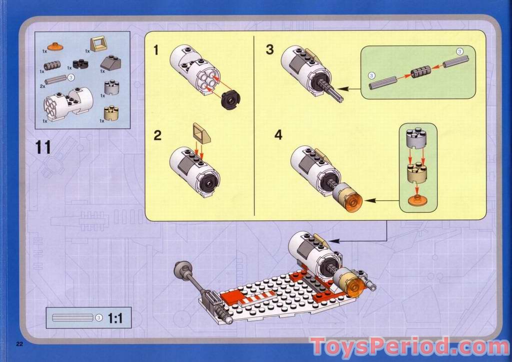 LEGO 4502-1 X-Wing Fighter (Dagobah), Blue Box Instructions and Parts List