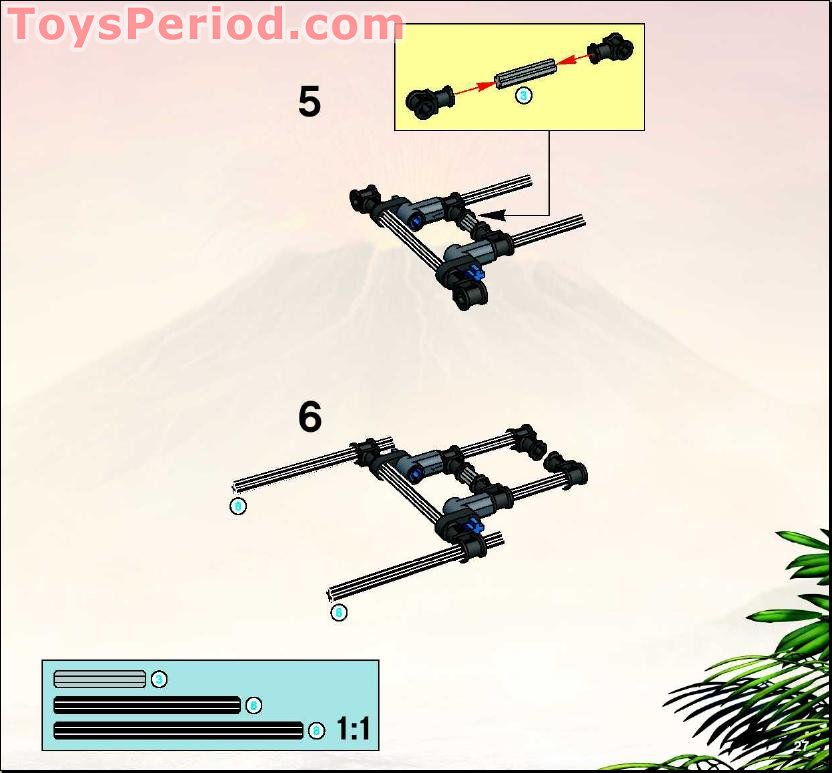 LEGO 7296 Dino 4wd Trapper Instructions and Parts List
