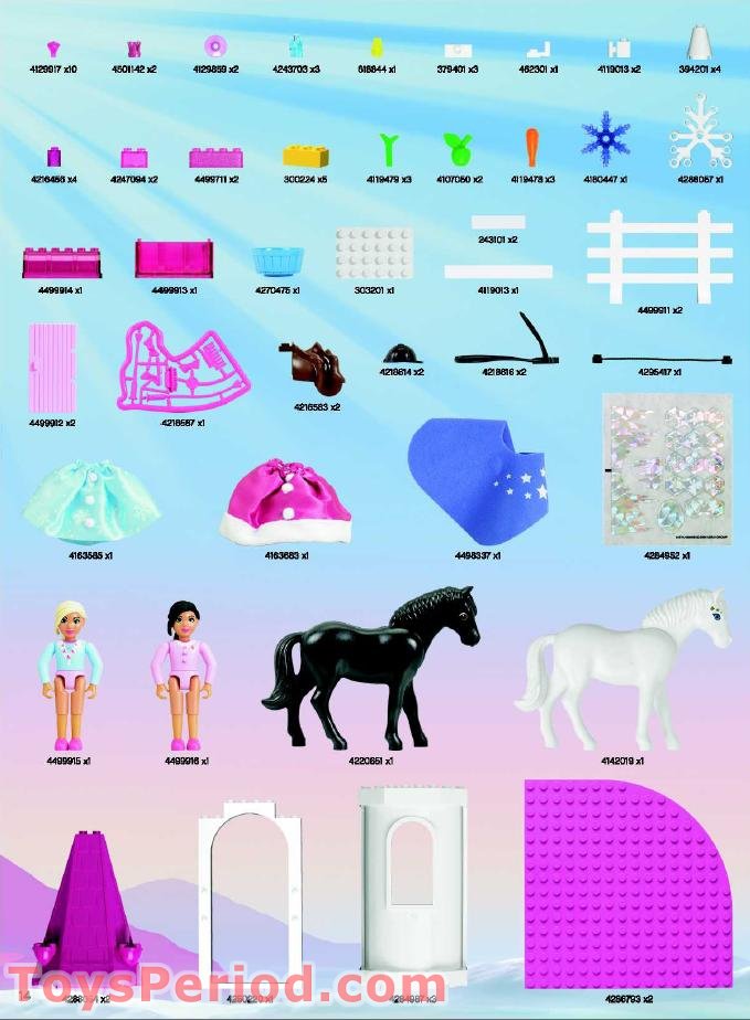 LEGO 7581 Winter Royal Stables Instructions and Parts List