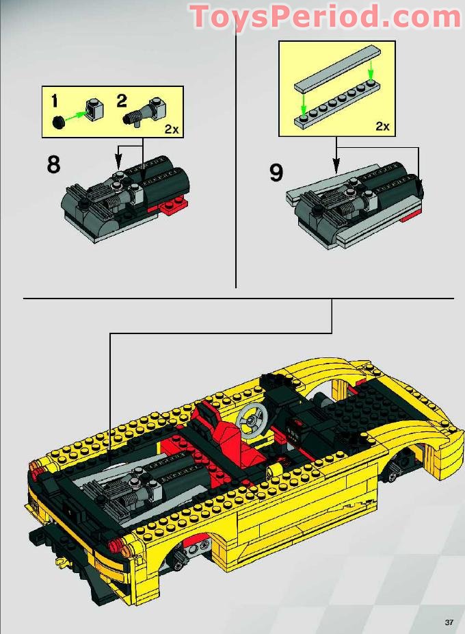 LEGO 8143 Ferrari 1:17 F430 Challenge Instructions and Parts List