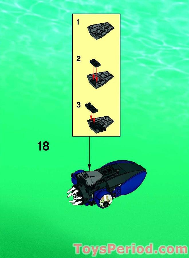 LEGO 7775 Aquabase Invasion Instructions and Parts List