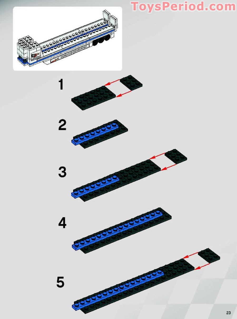 LEGO 8154 Brick Street Customs Instructions and Parts List