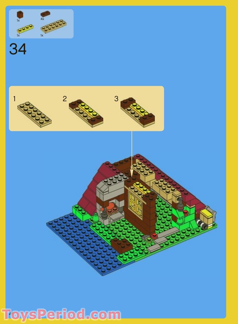 LEGO 5766 Log Cabin Instructions and Parts List