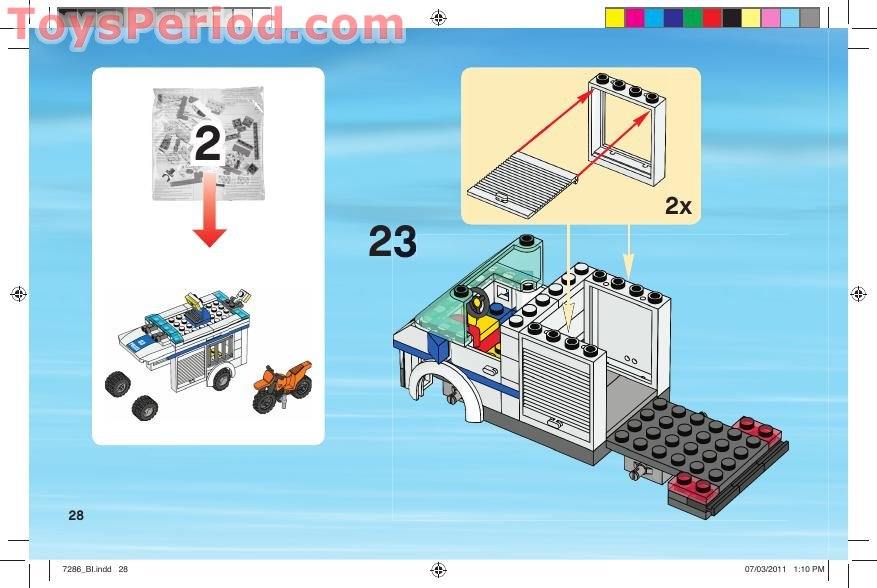 LEGO 7286 Prisoner Transport Instructions and Parts List