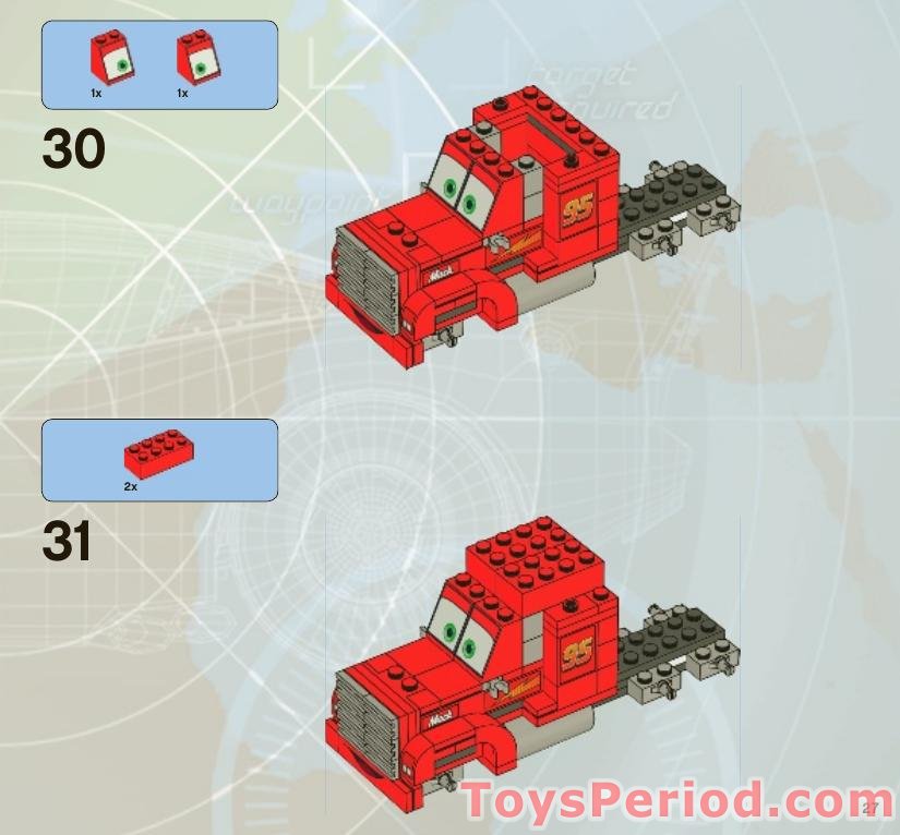 LEGO 8486 Mack's Team Truck Instructions and Parts List