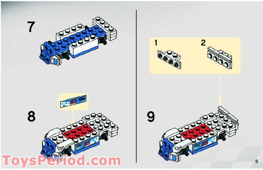 LEGO 8125 Thunder Raceway Instructions and Parts List