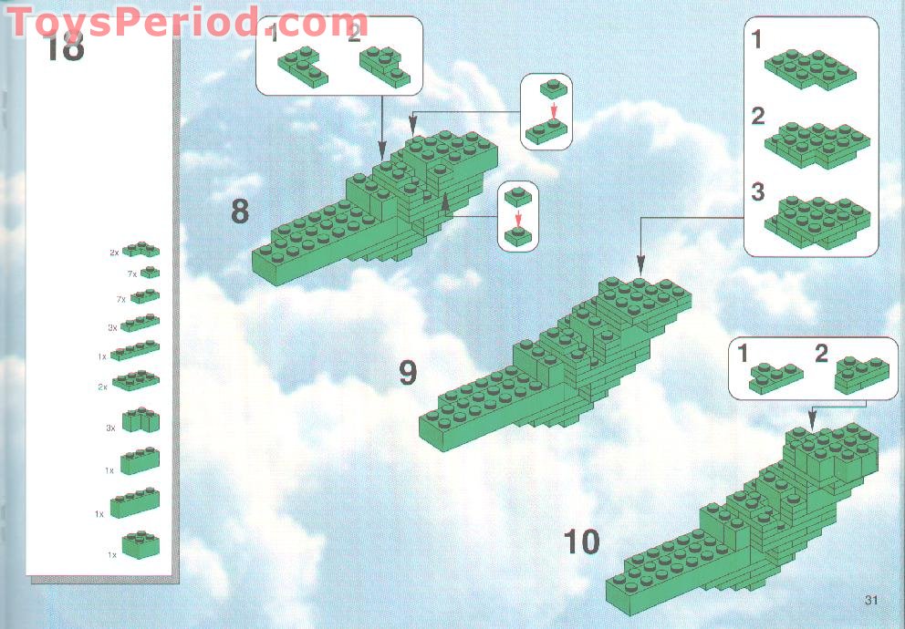 LEGO 3724 LEGO Dragon Instructions and Parts List