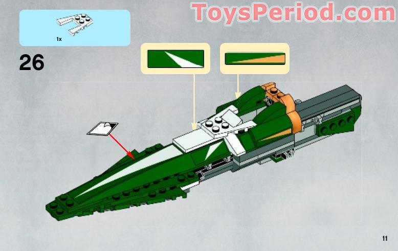 LEGO 9498 Saesee Tiin's Jedi Starfighter Instructions and Parts List