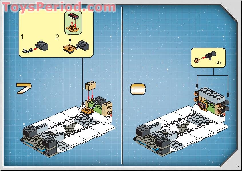 LEGO 7163 Republic Gunship Instructions and Parts List