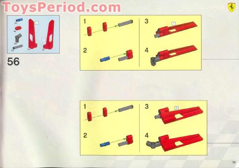 LEGO 8386 Ferrari F1 Racer 1:10 Instructions and Parts List