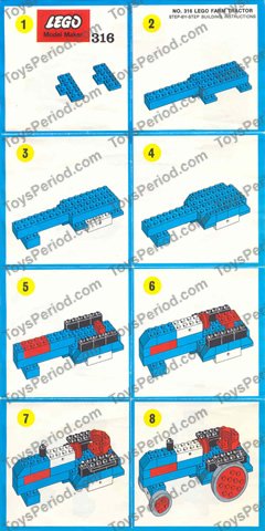 LEGO 316-2 Farm Tractor Instructions and Parts List