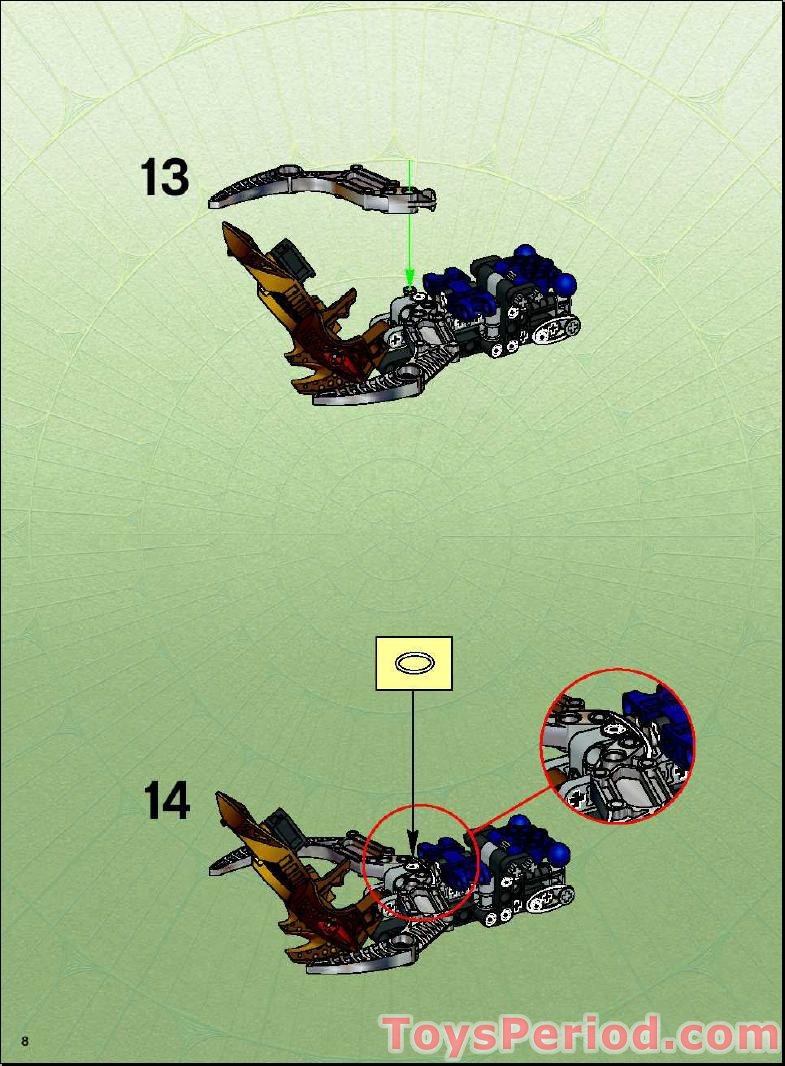 LEGO 8759 Battle of Metru Nui Instructions and Parts List
