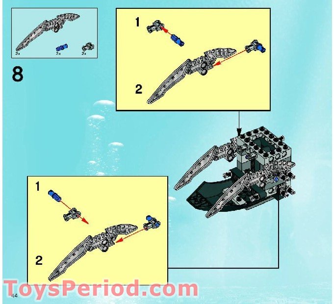 LEGO 8926 Toa Undersea Attack Instructions and Parts List