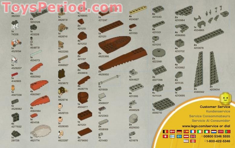 LEGO 7959 Geonosian Starfighter Instructions and Parts List