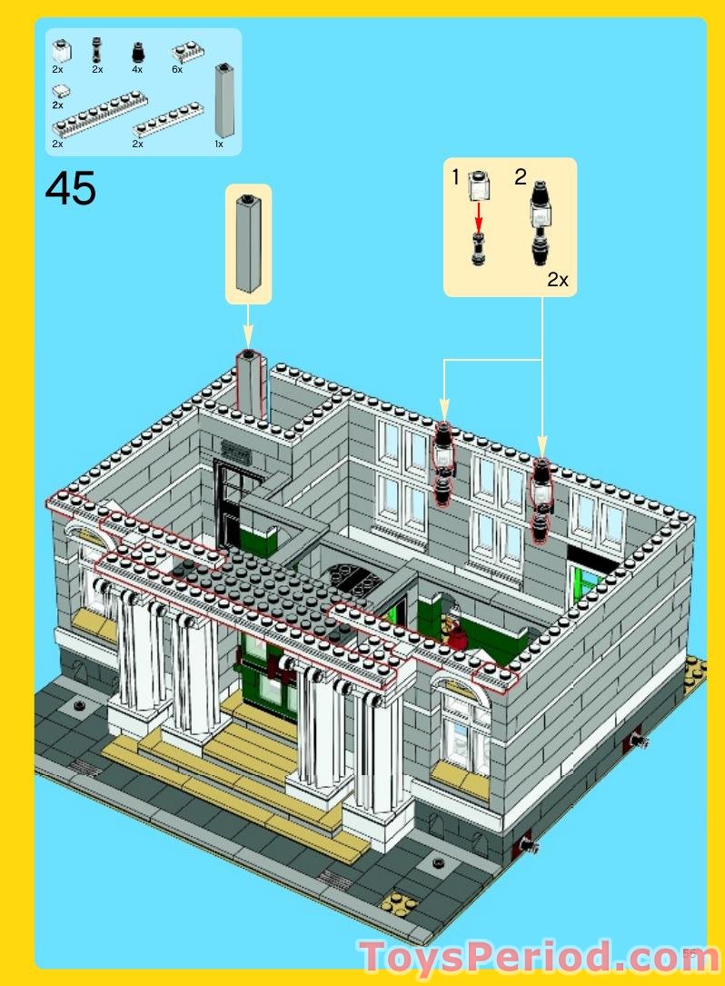 LEGO 10224 Town Hall Instructions and Parts List