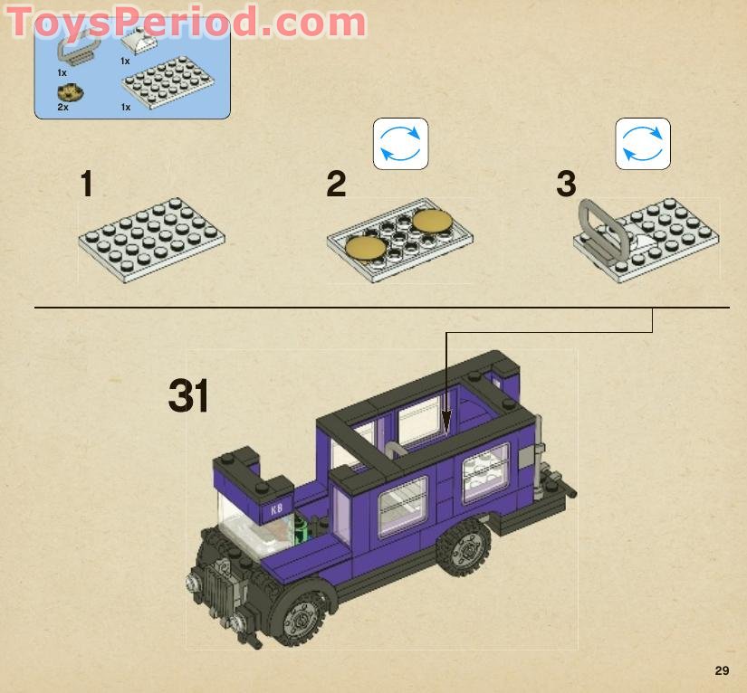 LEGO 4866 The Knight Bus Instructions and Parts List