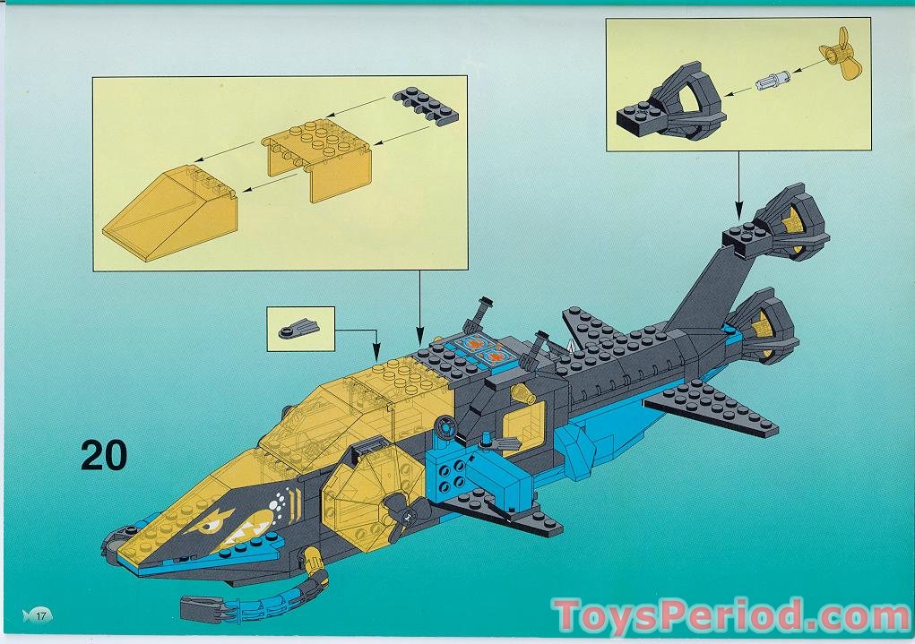 LEGO 6190 Shark's Crystal Cave - Aquashark Sea Wolf Instructions and ...