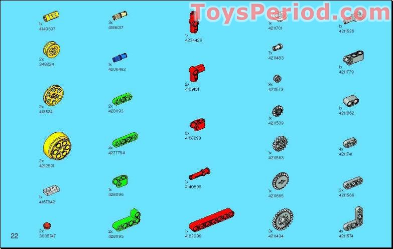 LEGO 8281 Mini Tractor Instructions and Parts List