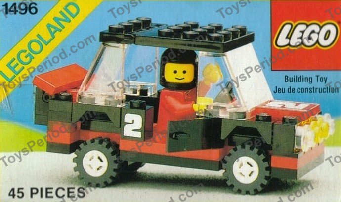 Town Theme Sets - LEGO 1496 Rally Car Vintage Town Race Complete Set 1987