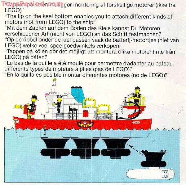 LEGO 4025 Fire Boat Instructions and Parts List