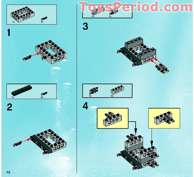 LEGO 8926 Toa Undersea Attack Instructions and Parts List