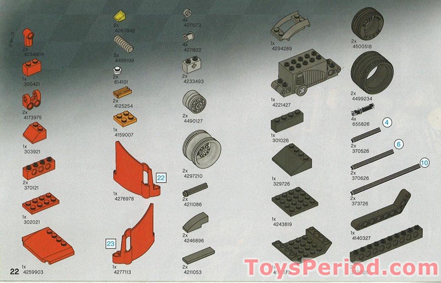 LEGO 8136 Fire Crusher Instructions and Parts List