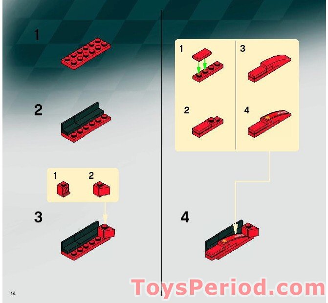 LEGO 8168 Ferrari Victory Instructions and Parts List