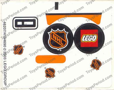 LEGO Sets with Part 3541stk01 Sticker Sheet for Set 3541 - White NHL ...