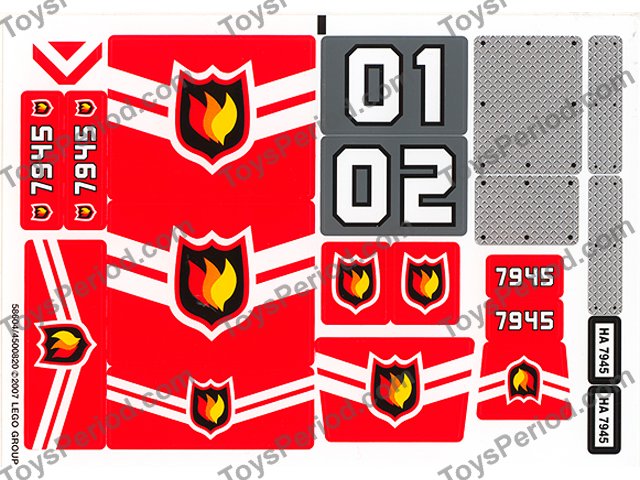 LEGO Sets with Part 7945stk01 Sticker Sheet for Set 7945 - (58604/4500820)
