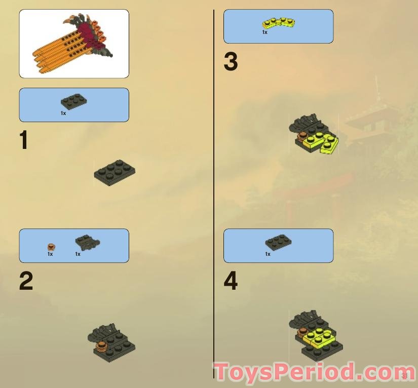 LEGO 2507 Fire Temple Instructions and Parts List