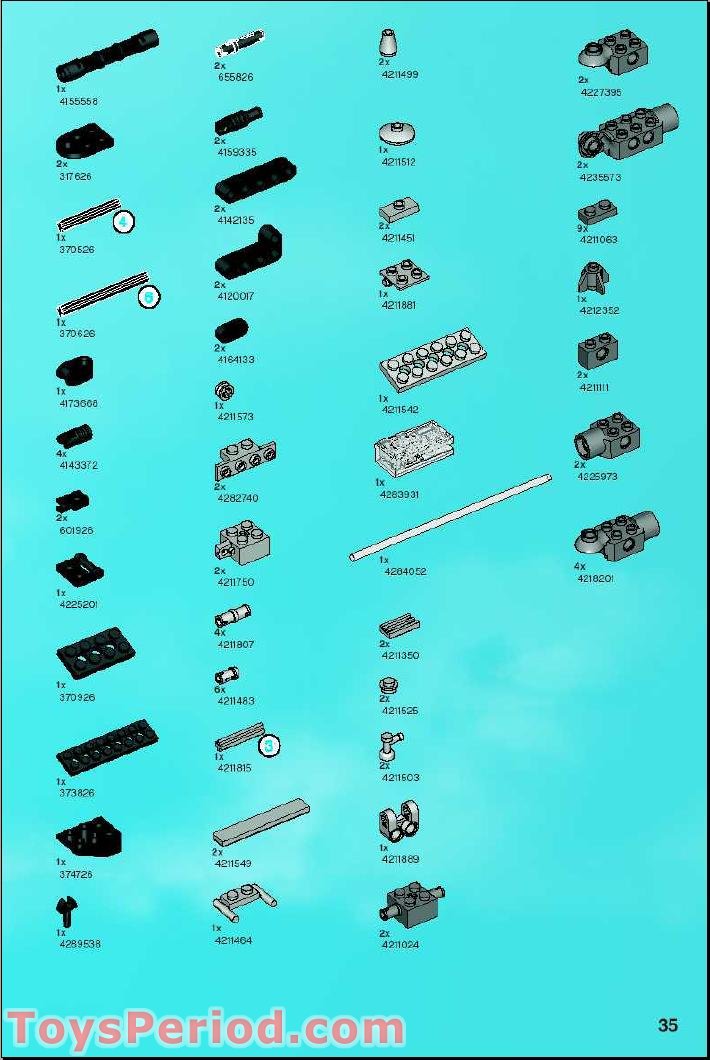 LEGO 7700 Stealth Hunter Instructions and Parts List