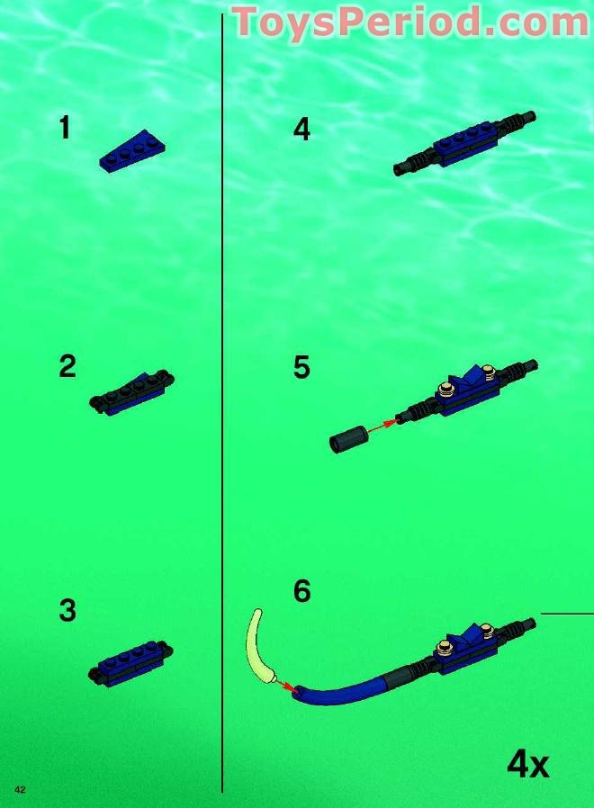 LEGO 7775 Aquabase Invasion Instructions and Parts List