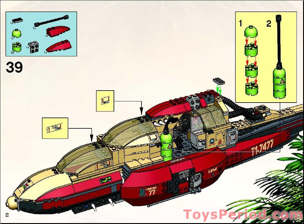 LEGO 7298 Dino Air Tracker Instructions and Parts List