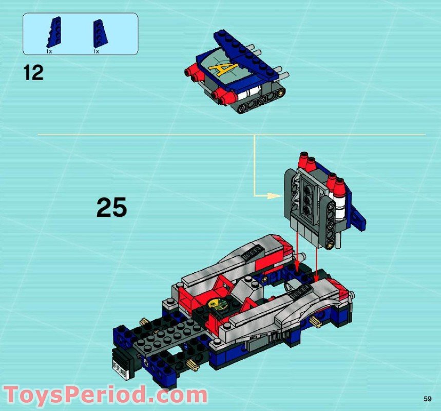 LEGO 8634 Mission 5: Turbocar Chase Instructions and Parts List