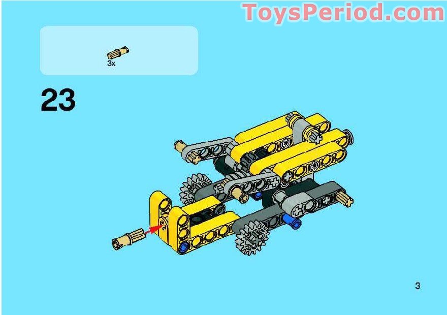 LEGO 8259 Mini Bulldozer Instructions and Parts List