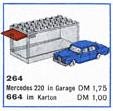 LEGO 264-2 HO Scale Mercedes 220 with Garage Set Parts List