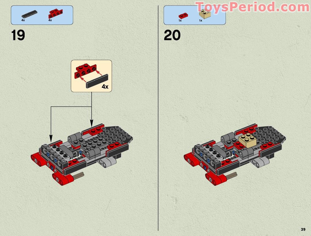 LEGO 75018 Jek-14's Stealth Starfighter Instructions and Parts List