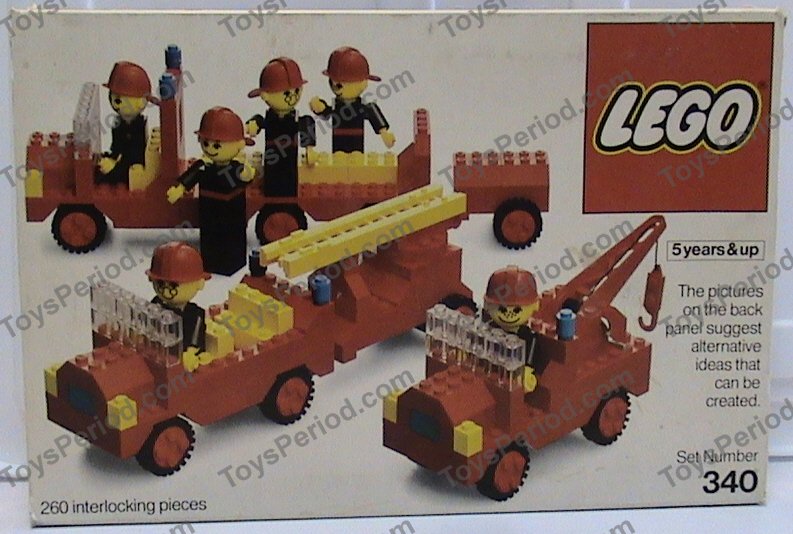 LEGO 340-2 Fire Trucks Set Parts List