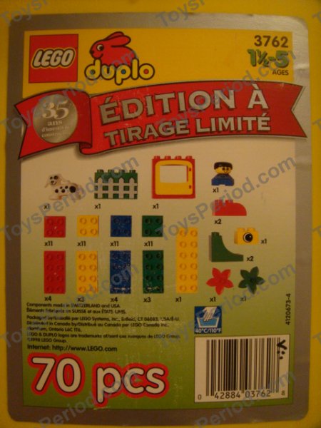 LEGO 3762 Limited Edition 35 Years Bucket Set Parts List