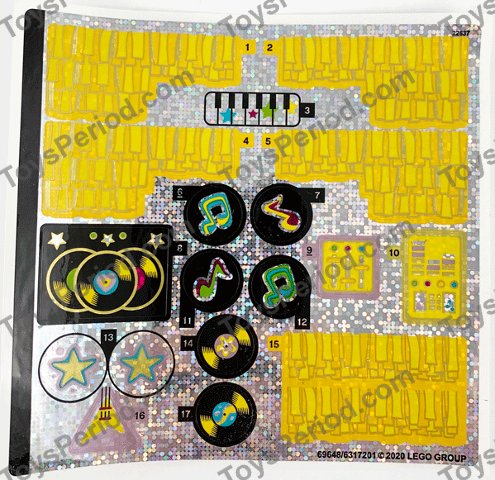 LEGO Sets with Part 41258stk01 Sticker Sheet for Set 41258, Holographic ...