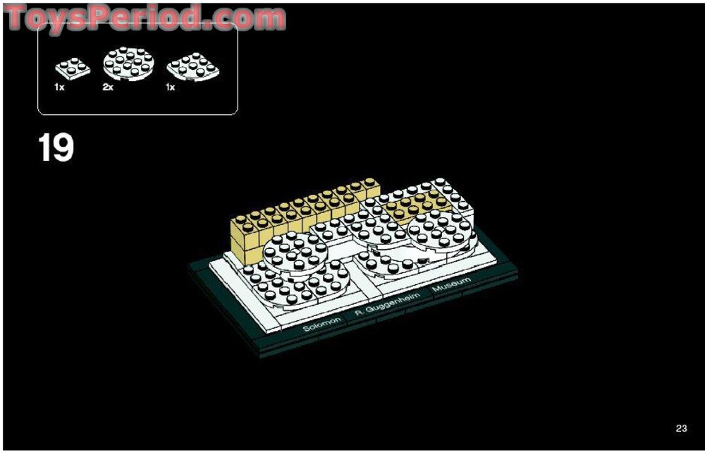 LEGO 21004 Solomon R. Guggenheim Museum Instructions and Parts List