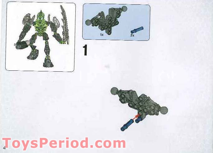 LEGO 8686 Toa Lewa Instructions and Parts List