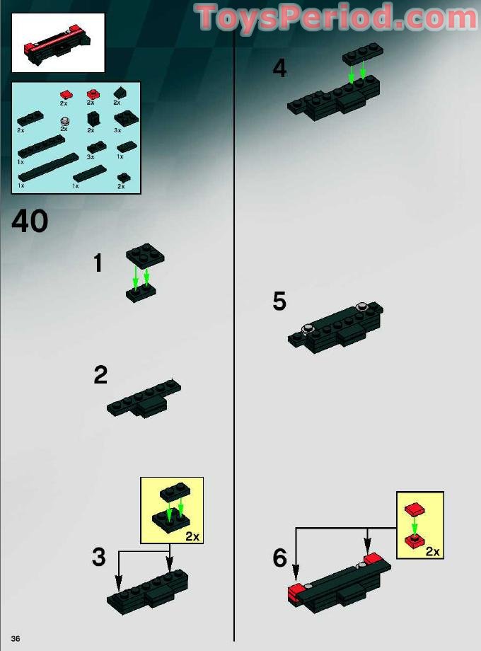 LEGO 8143 Ferrari 1:17 F430 Challenge Instructions and Parts List