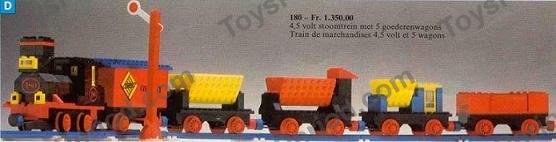 LEGO 180 4.5v Train with 5 Wagons and Circle of Track Instructions and ...