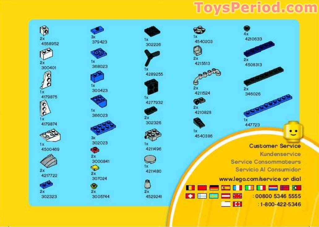 LEGO 5864 Mini Helicopter Instructions and Parts List