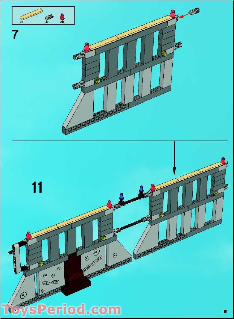 LEGO 7709 Sentai Fortress Instructions and Parts List
