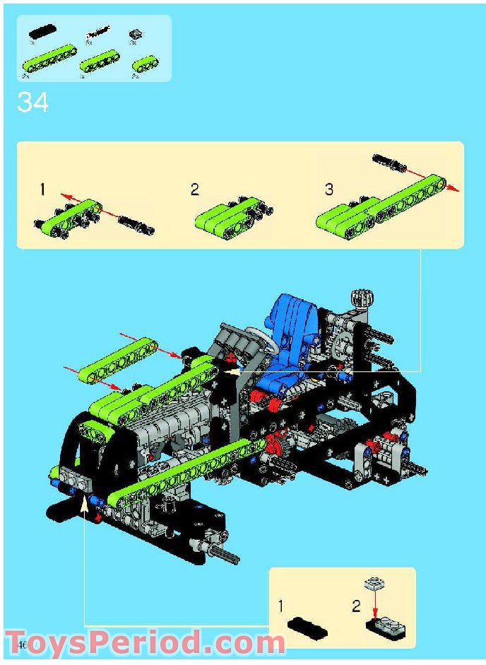 LEGO 8284-2 Tractor / Dune Buggy Set Parts Inventory and Instructions ...