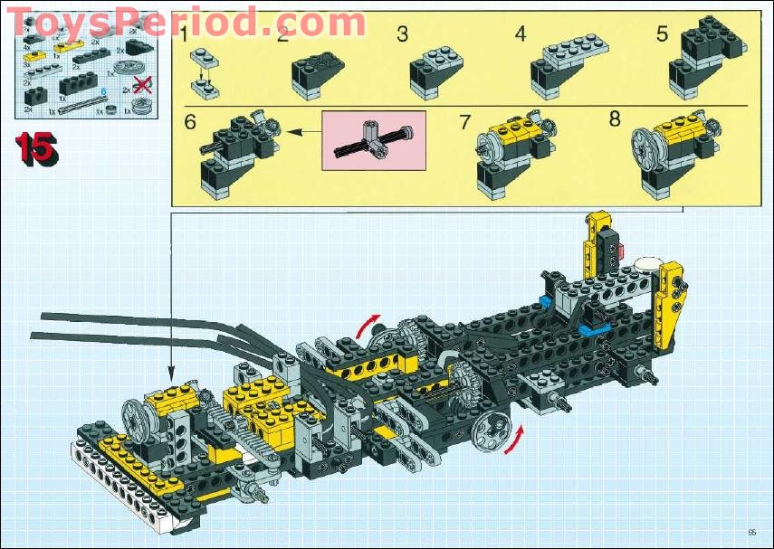 LEGO 8438 Pneumatic Crane Truck Instructions and Parts List