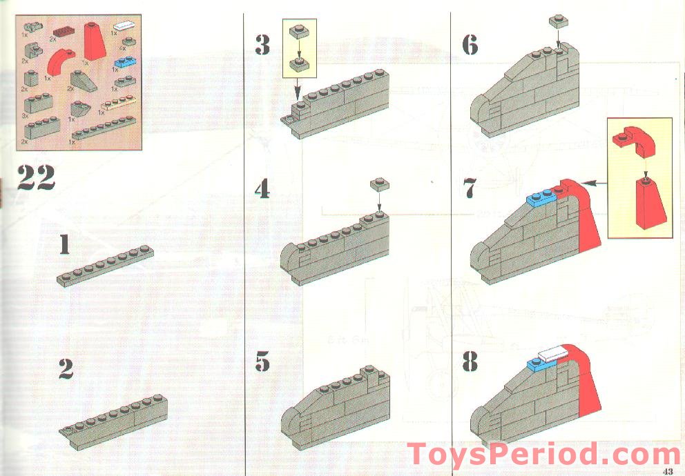 LEGO 3451 Sopwith Camel Instructions and Parts List