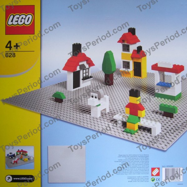 LEGO 628-1 Extra Large Light Gray Baseplate Set Parts List